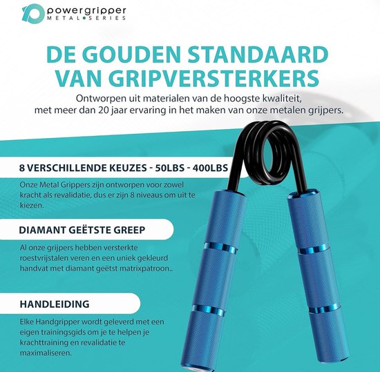 Powerball Metal Power Grippers Professional Grade - 8 weerstanden voor Grip, Pols &... | bol