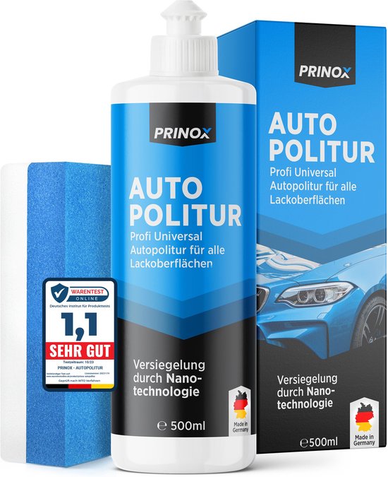 PRINOX® Professionele Polijstpasta Auto 500 ml met polijstspons voor alle lakken -... | bol