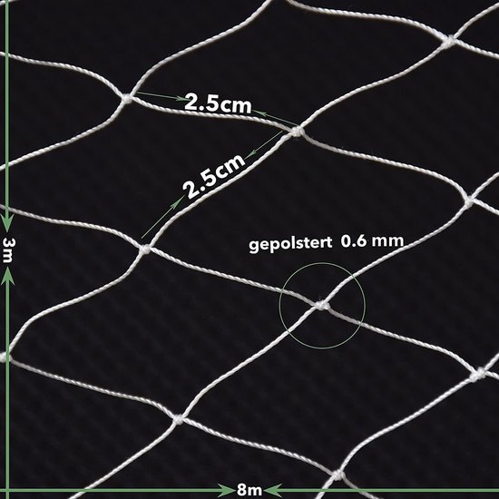 Kattennet voor balkon & raam - kattenbeschermingsnet 8x3m - balkonnet ...