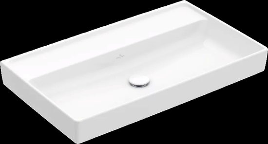 Meubelwastafel 800x470 mm, met overloop, kraangat, CeramicPlus, alpine ...