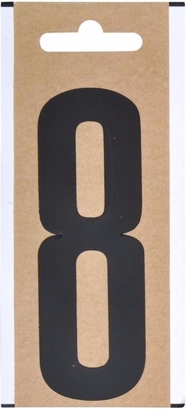 Cijfer sticker 80 zwart 10 cm | bol