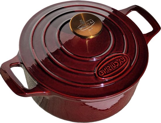 Geëmailleerde gietijzeren braadpan met deksel - 2 Ltr - 20 cm Dia ...