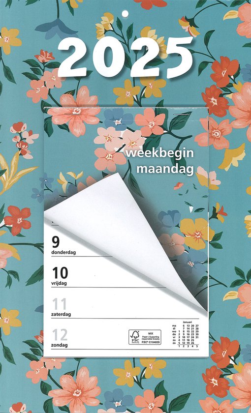 MGPcards - Week Scheurkalender 2025 - Week begint op maandag - 21 x 34 ...