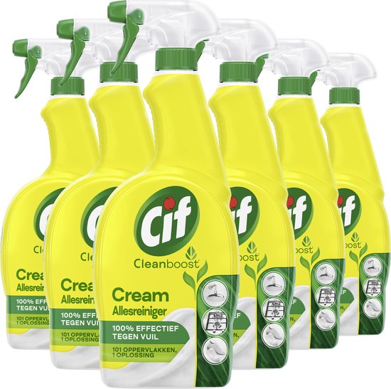 Cif CleanBoost Allesreiniger Spray - Cream - 6 x 700 ml ...