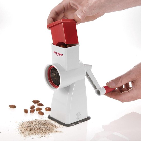 Amandelmolen met zuignap 189 cm hoogte roestvrij staal kunststof Almondo wit rood 97152260 | bol