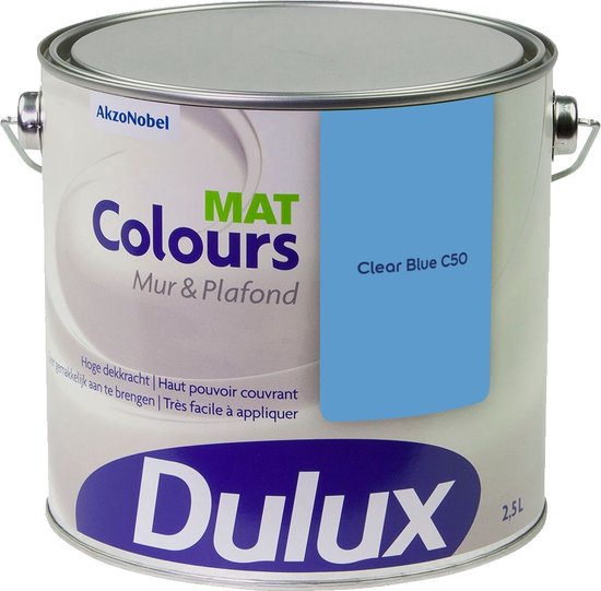 Dulux Colours Mur & Plafond Mat Mix - Clear Blue C50 - 2,5 L | bol