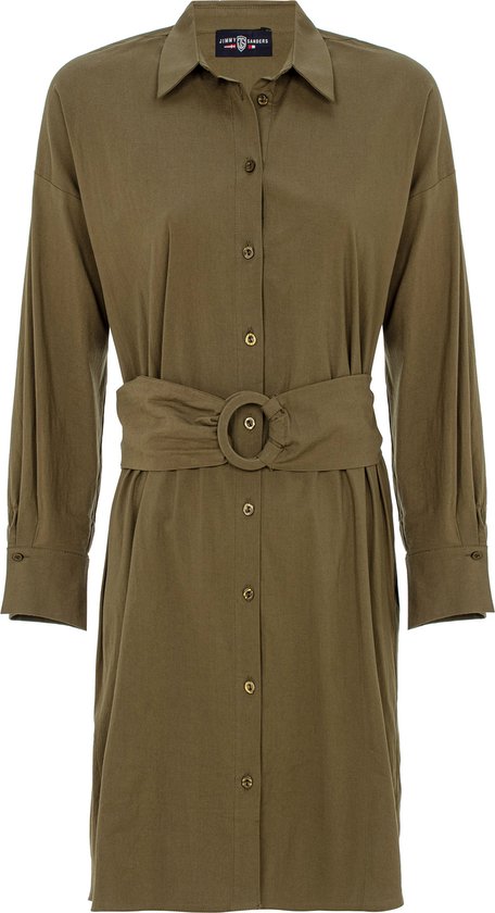 Jimmy Sanders Jurk - Katoenen Dames Khaki - L | bol