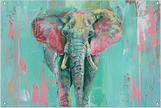 Olifant poster - Dieren posters - Tuinposters Verf - Wanddecoratie tuin ...