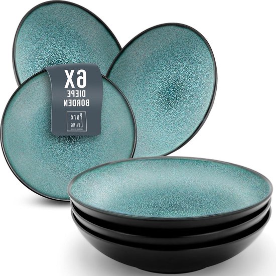 Grote Diepe Steengoed Borden - Set van 6 - Ibiza Serie - Luxe ...