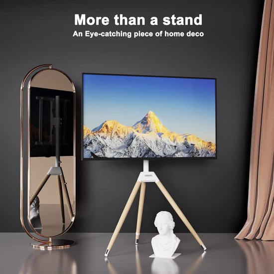 Tripod tv-standaard met ezel-design, geschikt voor beeldschermformaten ...