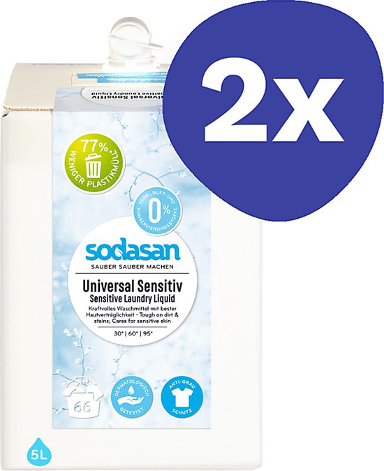 Sodasan Universeel Vloeibaar Wasmiddel Sensitive (2x 5L) | bol