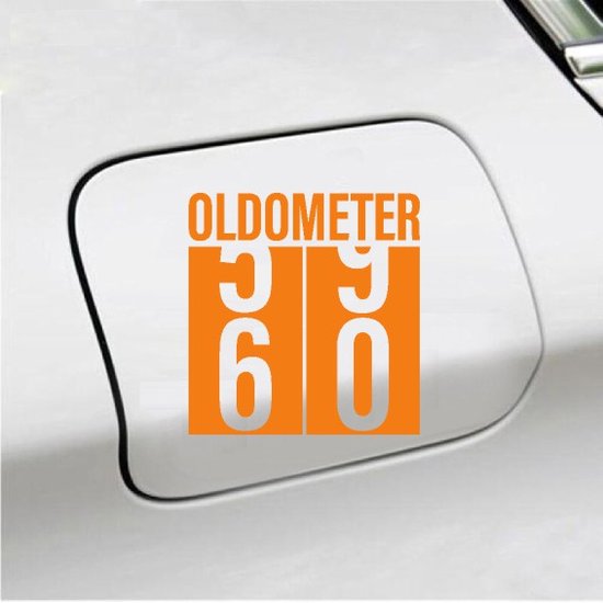 Bumpersticker - Oldometer - 11x11,Bumpersticker - Oranje | bol