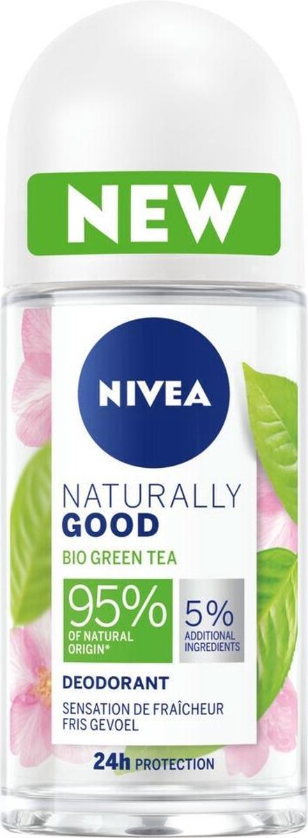 NIVEA Naturally Good Bio Green Tea Deodorant Roller - 6 x 50 ml ...