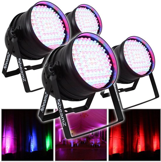 Par64 lichtset - BeamZ lichtset met 4 Par64 RGB LED spots | bol.com