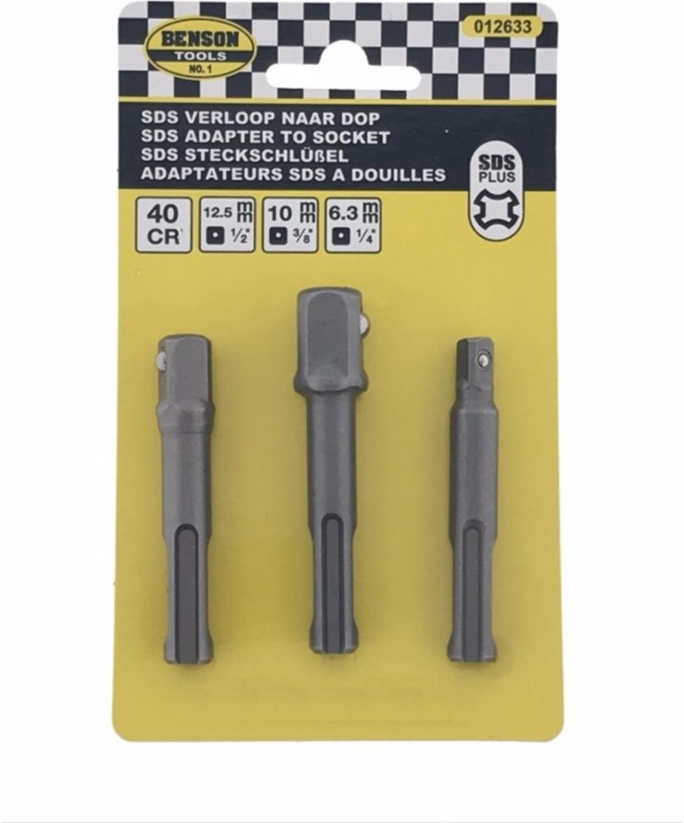 Benson Verloop naar Dop SDS - 1/4 - 3/8 - 1/2" - 3 delig | bol.com
