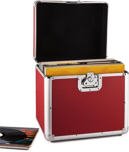 Tijdcapsule Aluminium-Platenkoffer Vinyl-Case 70 Stuks LP rood | bol