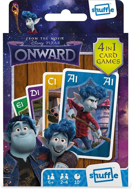 Jeu de cartes Shuffle 4 en 1 Disney Pixar Onward Carton 32 pièces ...