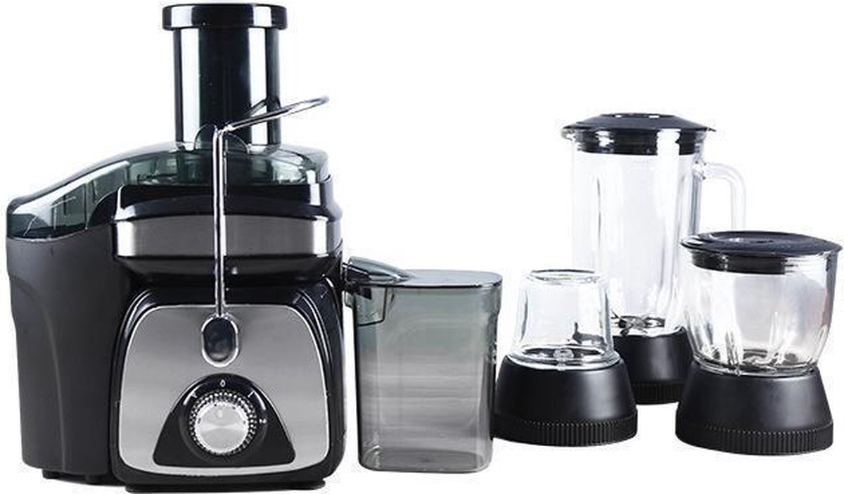 KitchenPrince 4-in-1 Keukenmachine zwart - foodprocessor - koffiemolen ...