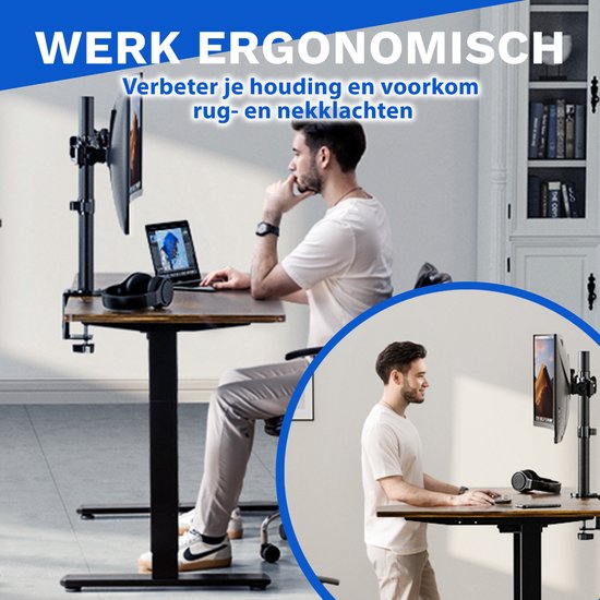 Boscer Monitor Arm - 2 Schermen - 13 tot 32 Inch - Dubbele ...