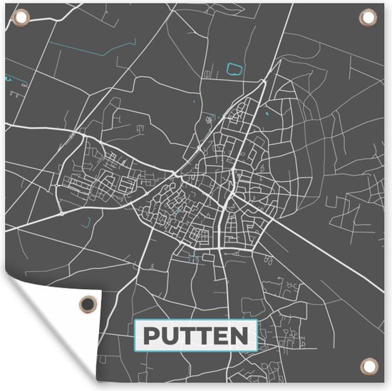 Tuinposters Kaart - Plattegrond - Putten - Stadskaart - 50x50 cm ...