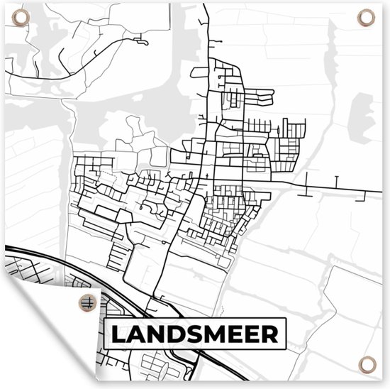 Tuinposters Landsmeer - Stadskaart - Kaart - Plattegrond - 50x50 cm ...