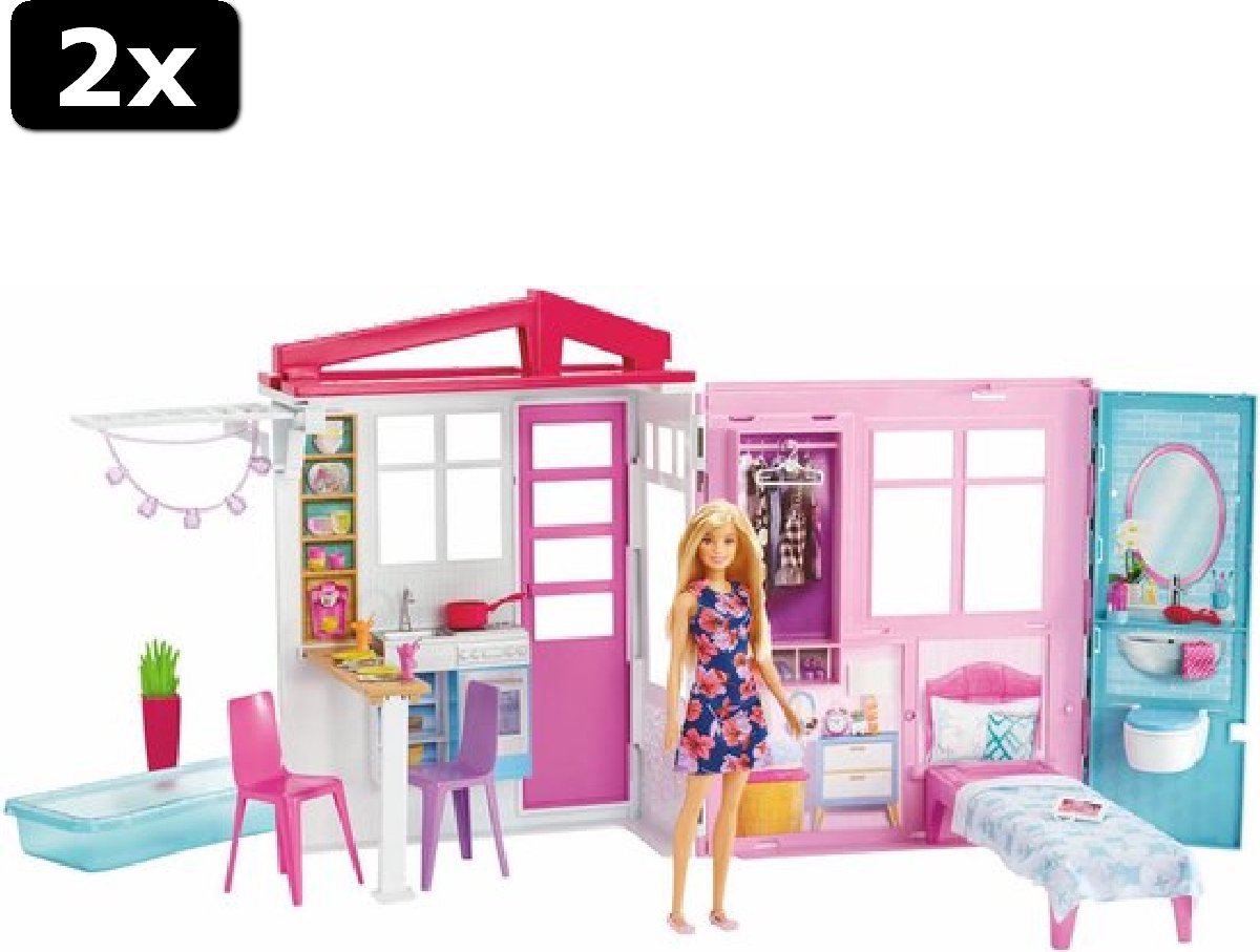 2x Barbie Huis met Barbiepop | bol.com