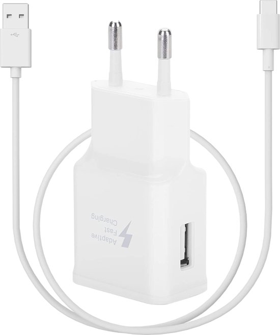 15W Adaptive Fast Charger + Lange USB C Kabel 2 Meter - Oplader - Snellader | bol