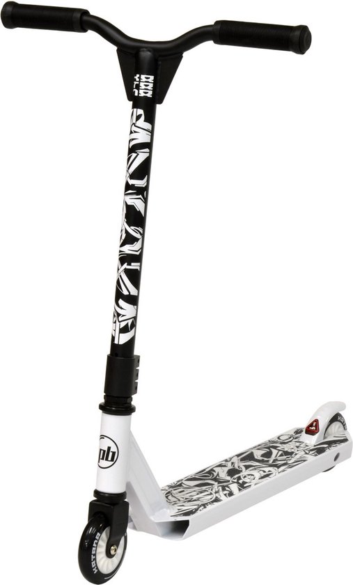 Katana - Stuntstep - tot 100 kg - wielen 10 cm - zwart wit | bol.com