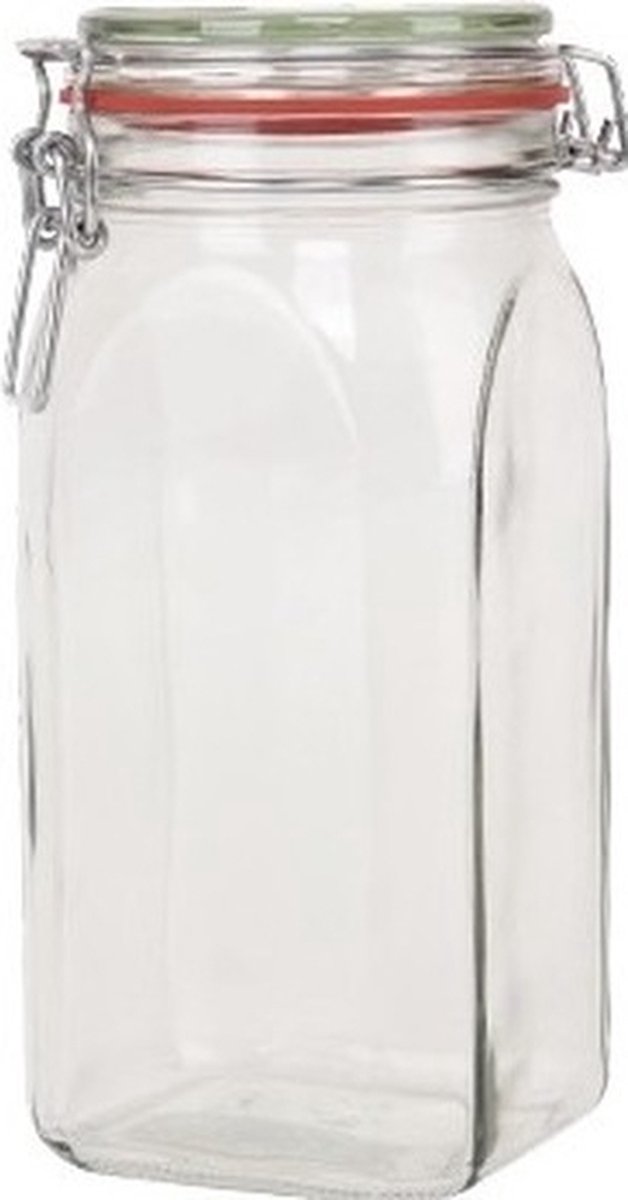 10x Weckpot/inmaakpotten 1500 ml/1,5 liter met rode rubberen ring ...