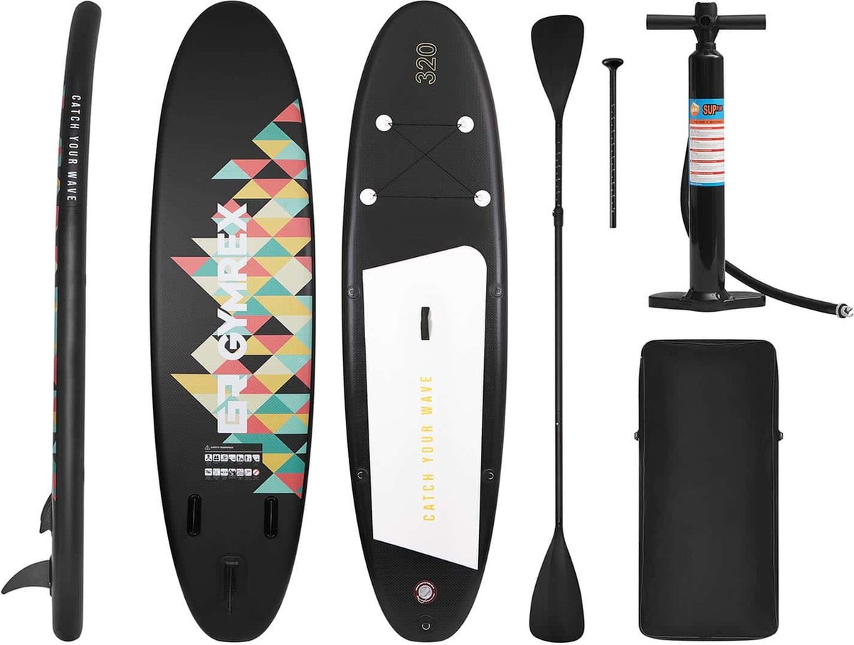 Gymrex Tabla SUP - 110 kg - opblaasbaar - zwart | bol.com