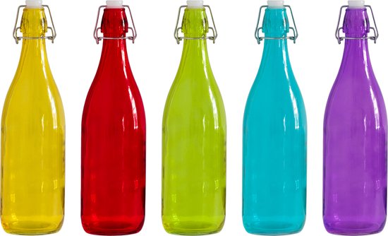 Sareva Beugelfles / Weckfles - Paars - 1 liter | bol