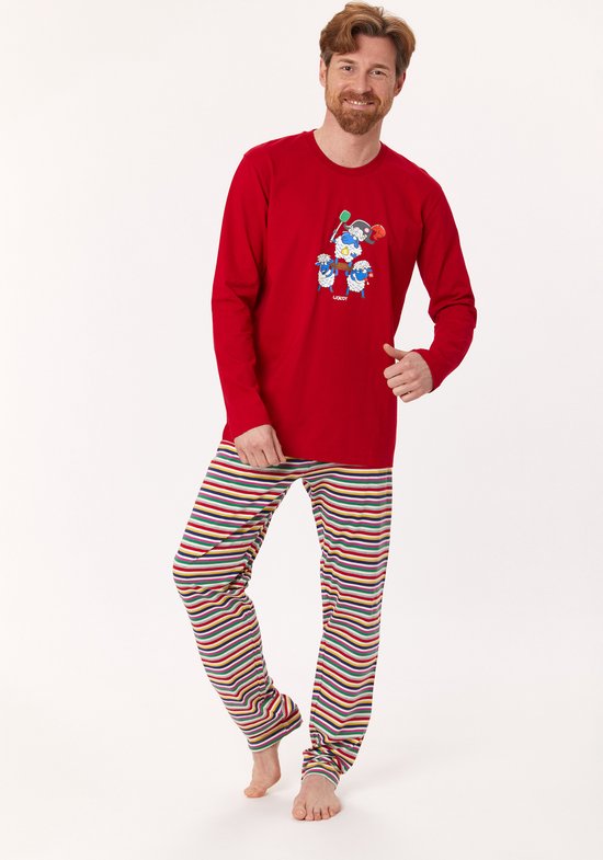 Woody pyjama jongens/heren - rood - schaap - 222-1-PLS-S/485 - maat S | bol
