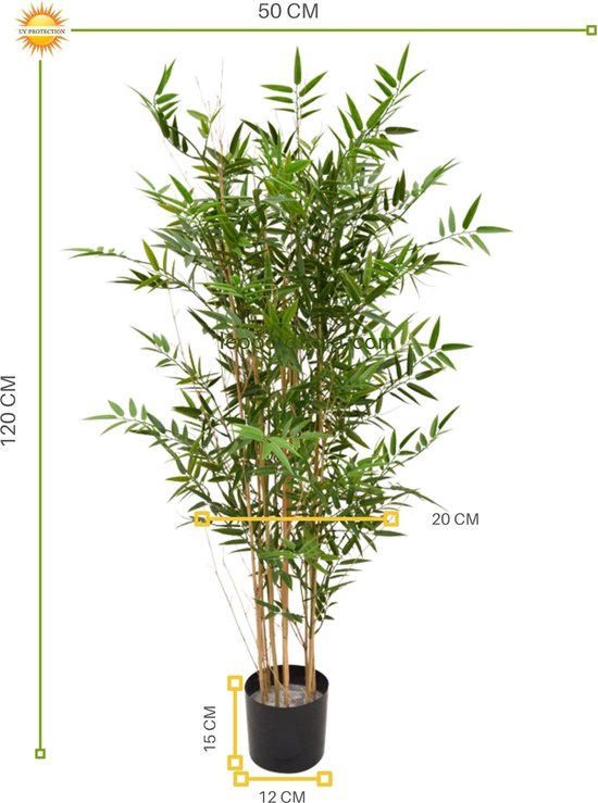 Hoge kunst Bamboe plant 120 cm UV | bol