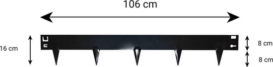 Wovar Borderrand Zwart stalen Kantopsluiting 16 x 106 cm Flexibel | Per ...