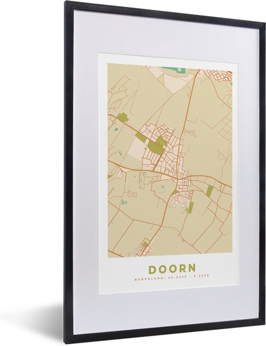 Fotolijst incl. Poster - Doorn - Plattegrond - Kaart - Stadskaart ...
