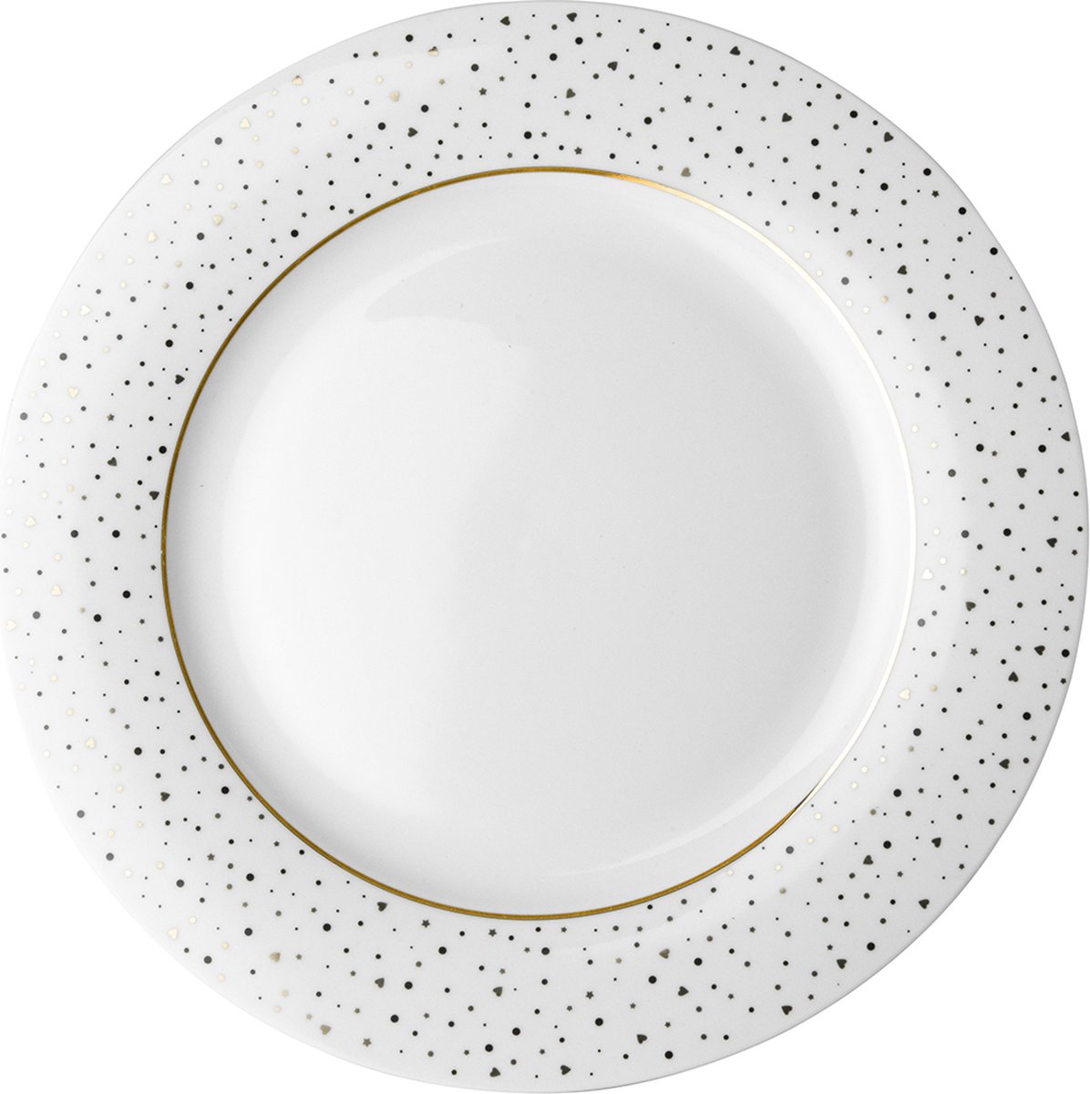 Dutch Rose Loft - Dutch Rose Bord Plat 26 cm Wit Glitter | bol.com