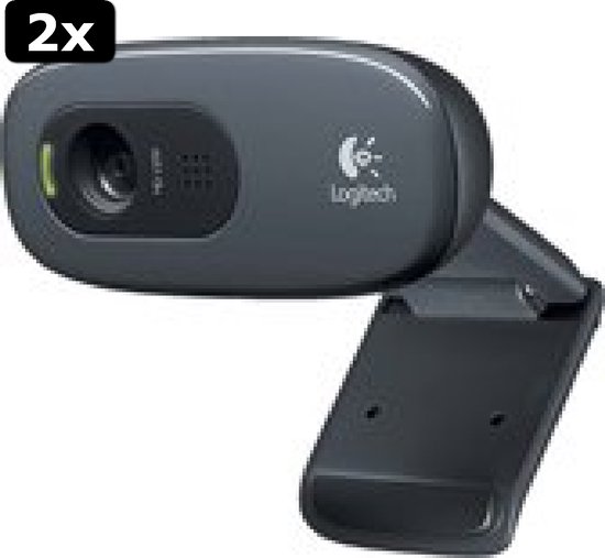 2x Logitech C270 - 720p HD Webcam - 3MP - Grijs | bol.com