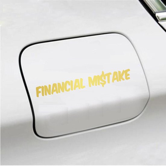 Bumpersticker - Financial Mistake - 4,1 X 25 - Goud | bol.com