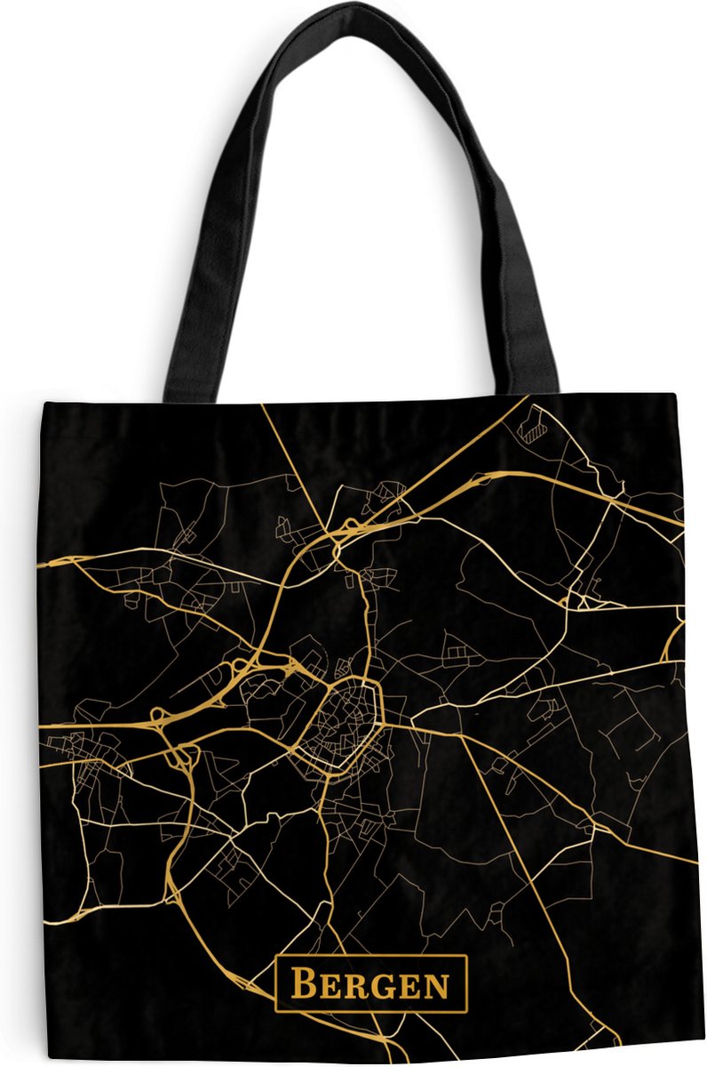 Schoudertas - Strandtas - Shopper Kaart - Bergen - Simpel - Goud ...