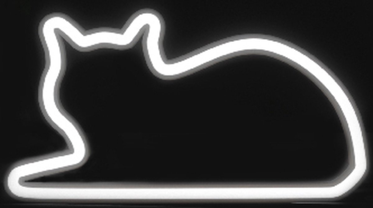 Mustard MEOW led neon light - deco katten lamp - Liggend | bol