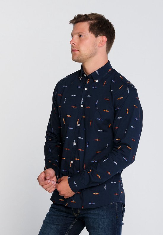 J&JOY - Overhemd Mannen 01 Moraine Lake Navy | bol.com