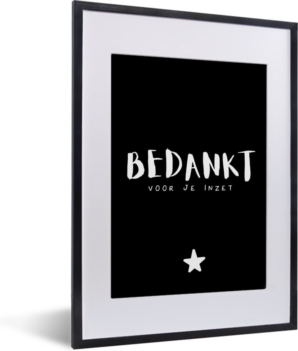 Fotolijst incl. Poster - Bedankt voor je inzet - Quotes - Collega ...