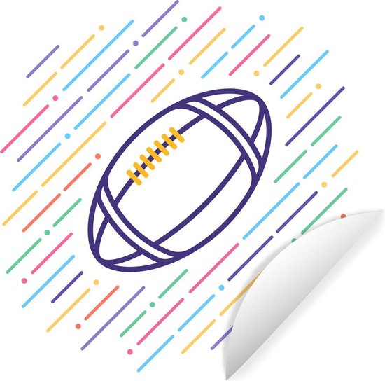 Illustration colorée d'un ballon de rugby autocollant de papier peint ...