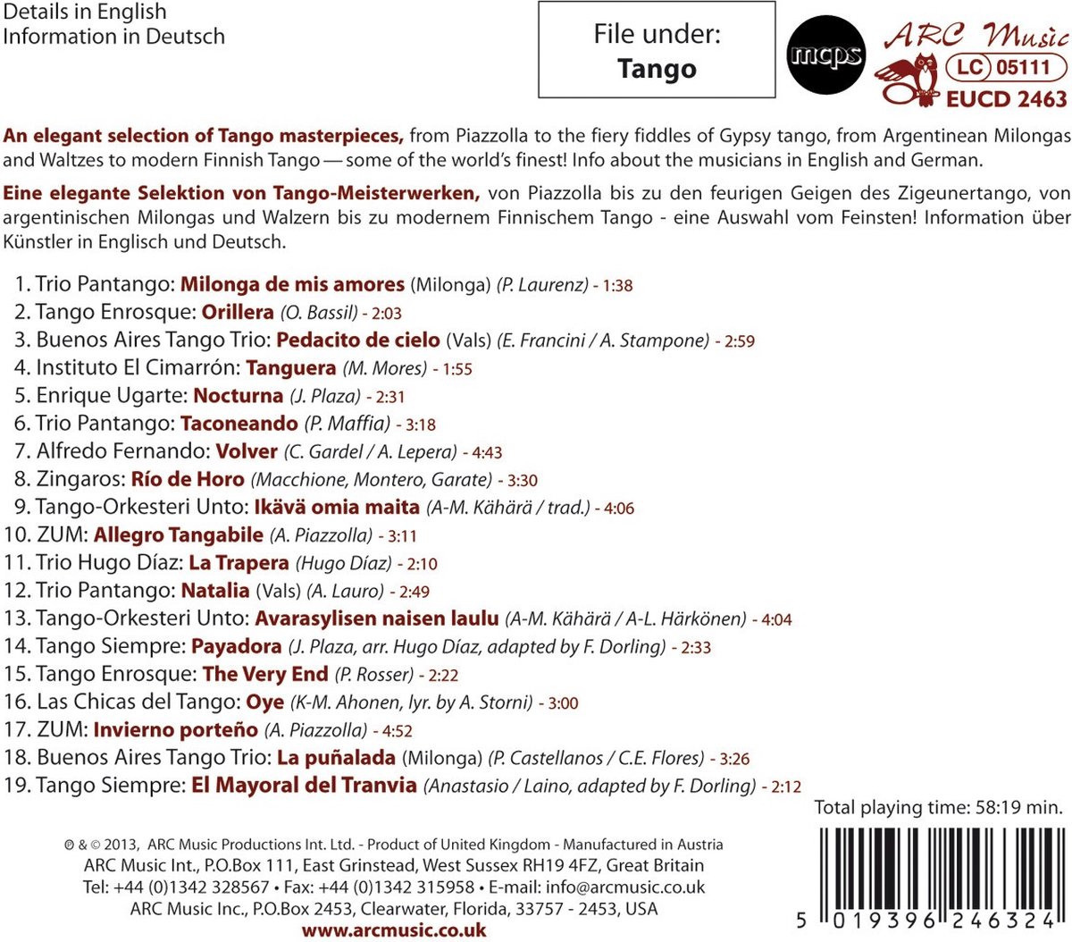 Various Artists - The Very Best Of Tango Argentino (CD), various artists | CD (album)... | bol.com