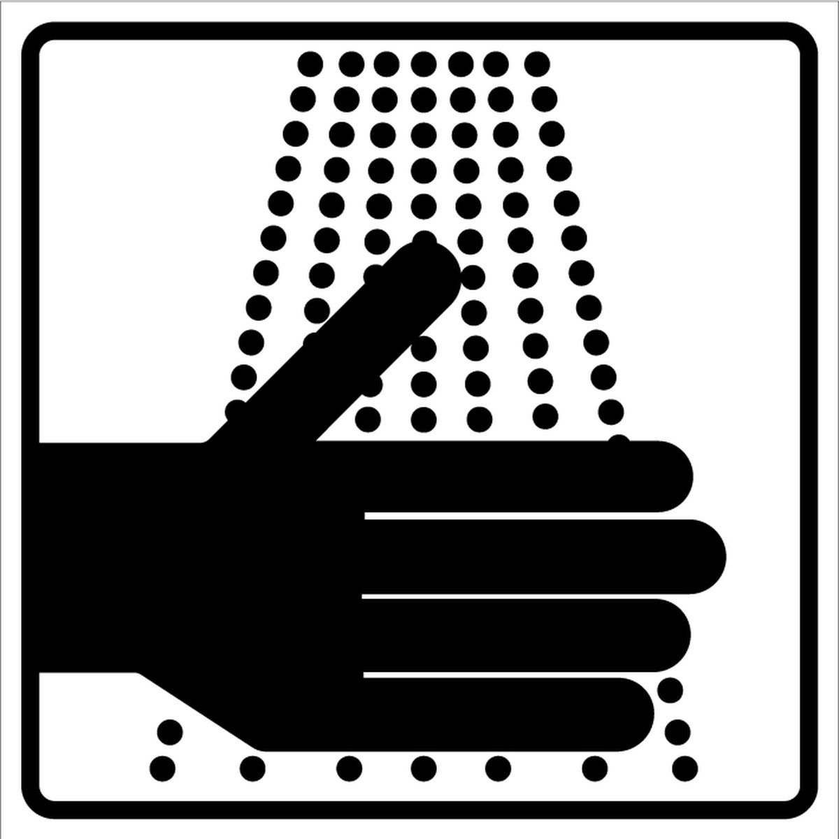 Handen wassen verplicht pictogram sticker Zwart 300 x 300 mm | bol.com