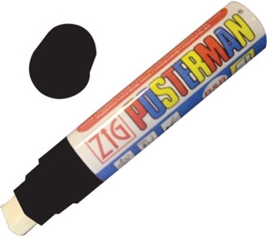 Securit Zig Posterman Weerbestendige Krijtstift Zwart 15mm - Y983 | bol