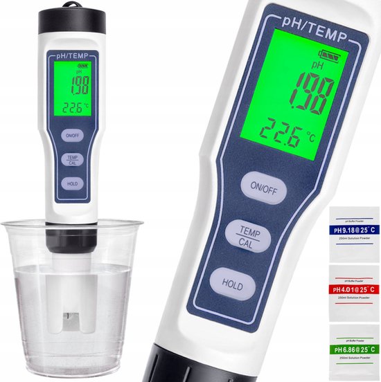 PH meter - Thermometer - Watertester - PH meter grond - Digitaal ...