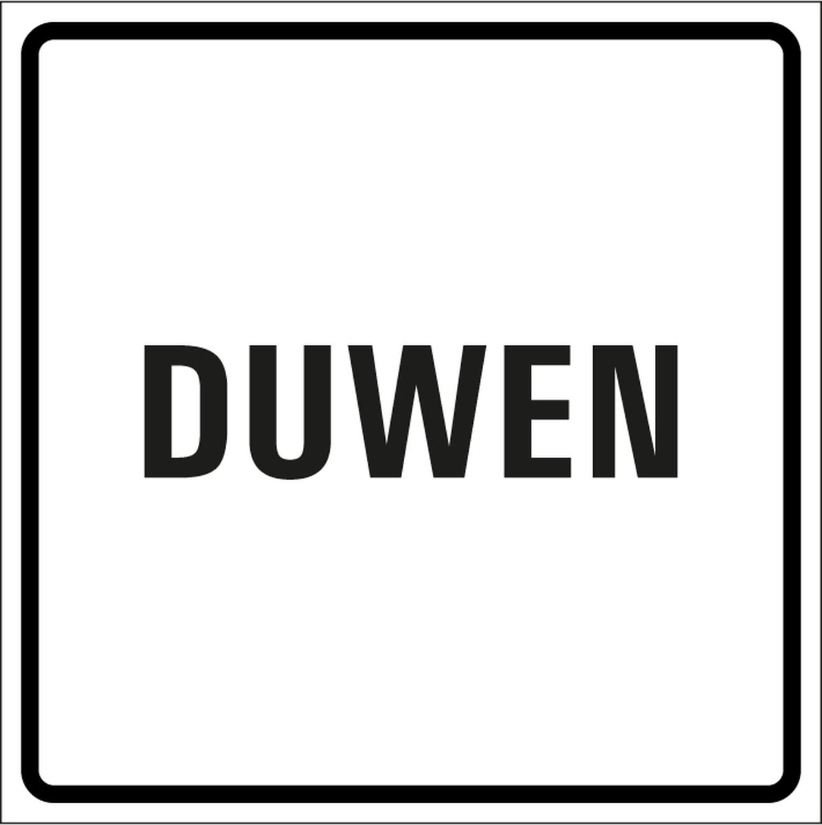 Duwen sticker, wit zwart 100 x 100 mm | bol.com