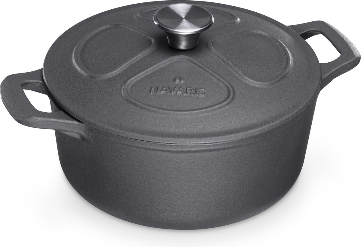 Navaris gietijzeren braadpan met deksel - Dutch oven - Geëmailleerde ...
