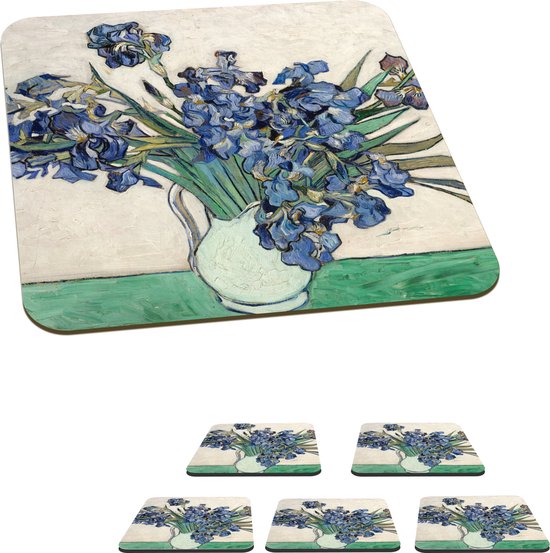 Onderzetters voor glazen - Stilleven van irissen - Schilderij van Vincent van Gogh -... | bol